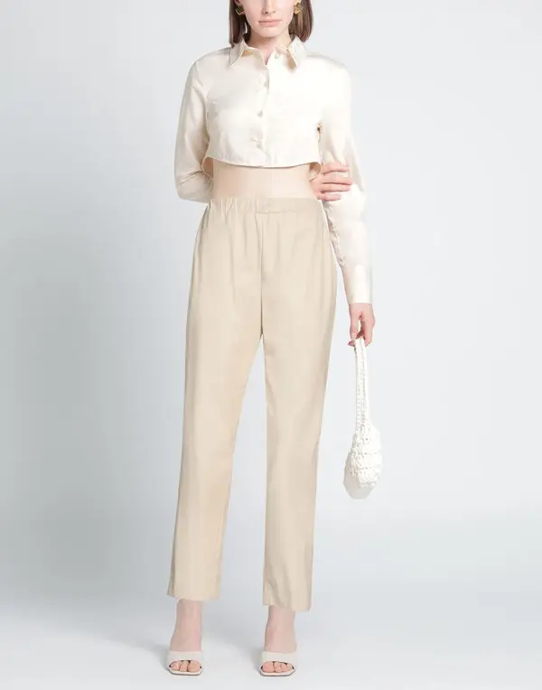 SUOLI Solid Straight-leg Pants - White