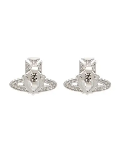 VIVIENNE WESTWOOD Ariella Earrings In Brass With Cubic Zirconia - Silver