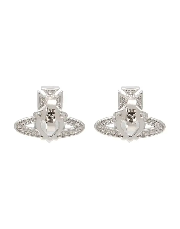 VIVIENNE WESTWOOD Ariella Earrings In Brass With Cubic Zirconia - Silver