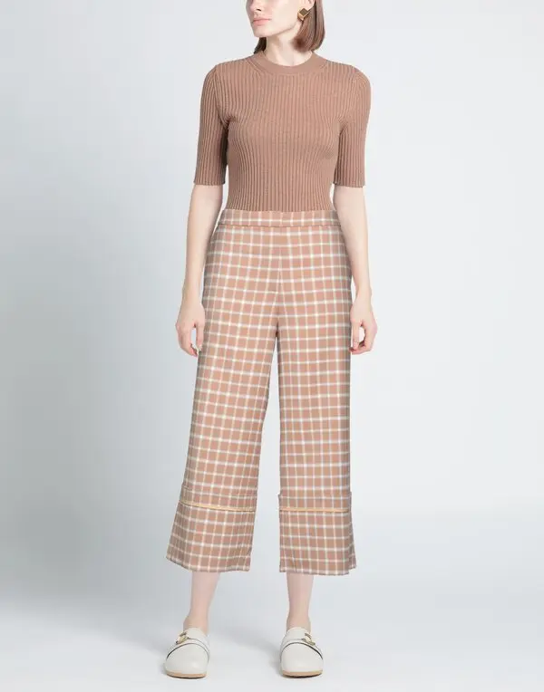 Liviana Conti Plaid High Waisted Straight Leg Pants