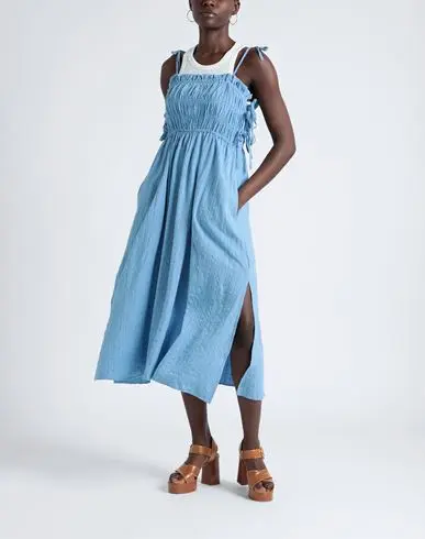 Topshop Flared Midi Dress - Blue - 50% Off | Editorialist