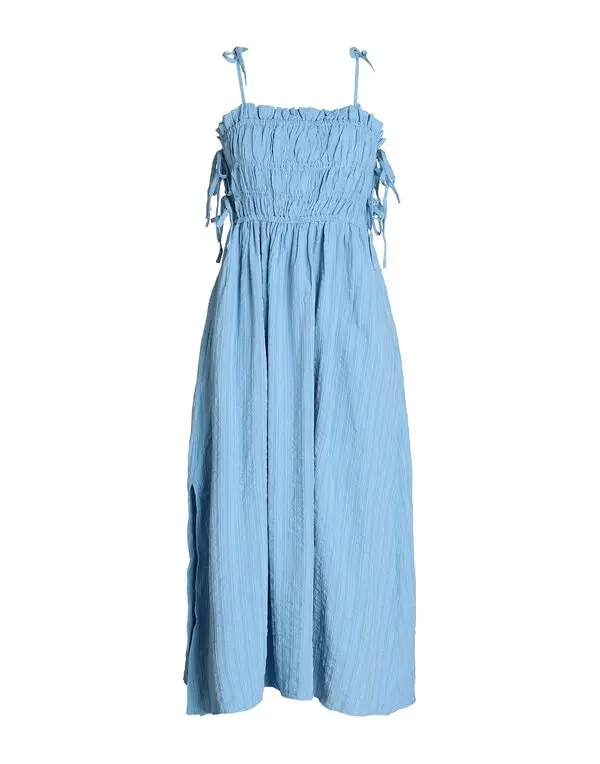Topshop Flared Midi Dress - Blue