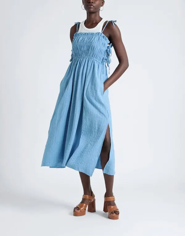 Topshop Flared Midi Dress - Blue