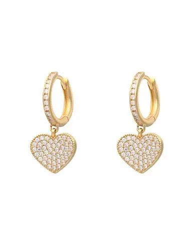 KURSHUNI Love Heart Earrings - Gold