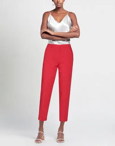 VICOLO Tapered Solid Color Pants - Red