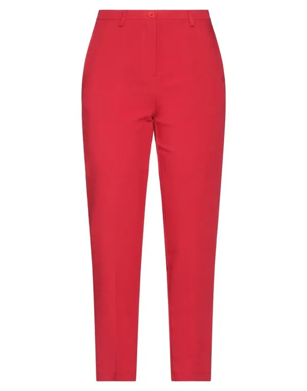 VICOLO Tapered Solid Color Pants - Red