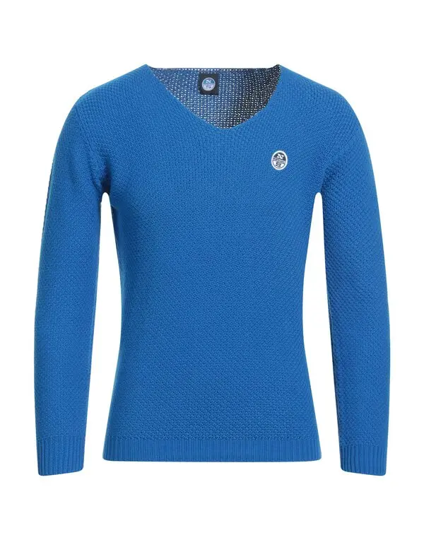 NORTH SAILS Cotton V-neck Sweater - Blue