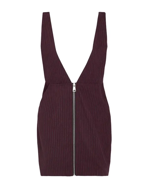 8 BY YOOX Striped Flannel Pinafore Mini Dress