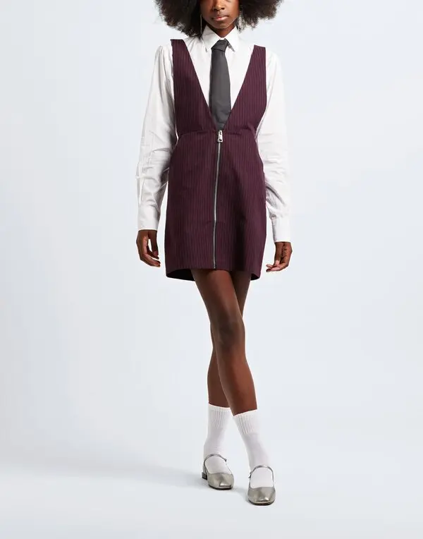 8 BY YOOX Striped Flannel Pinafore Mini Dress