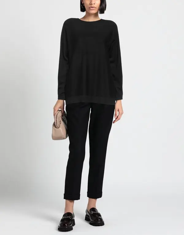 Alpha Studio Knitted Cotton-cashmere Sweater - Black