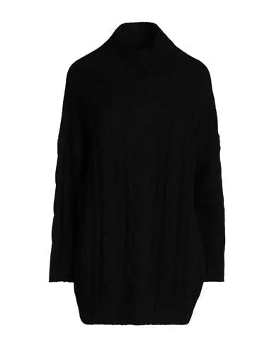 ANGELA MELE MILANO Cable Knit Turtleneck Sweater - Black