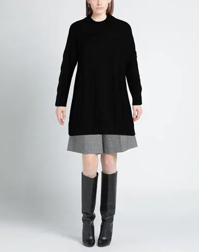 ANGELA MELE MILANO Cable Knit Turtleneck Sweater - Black