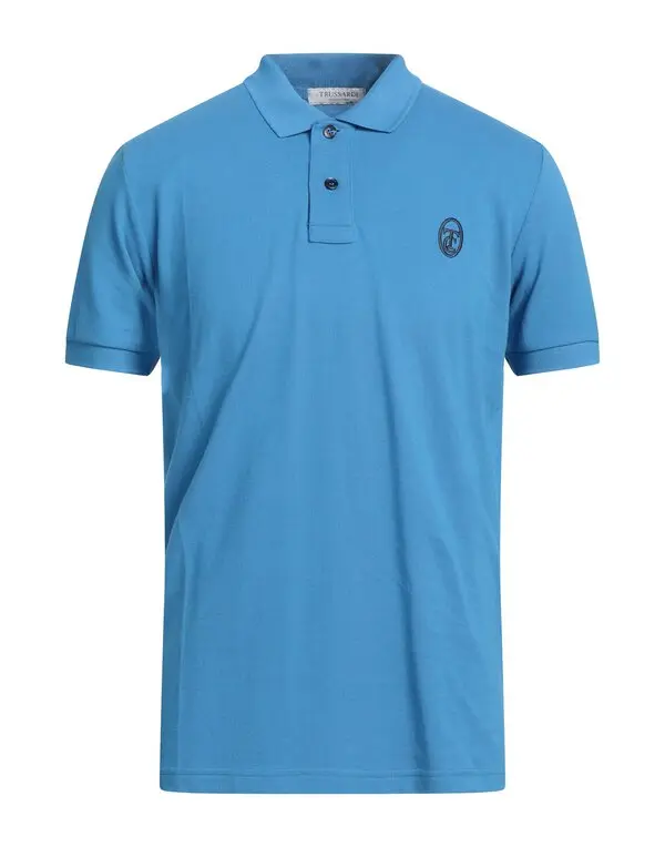 TRUSSARDI Polo Shirt Size Cotton - Azure