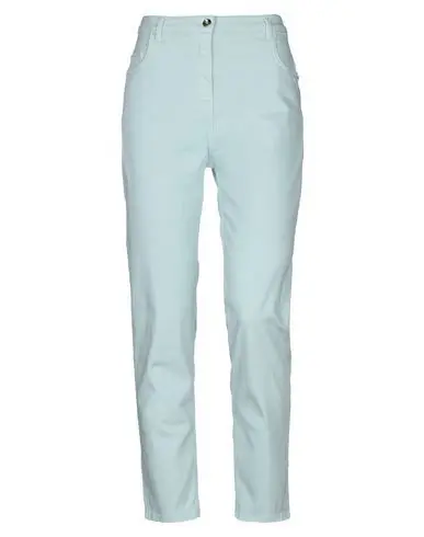 Patrizia Pepe Cotton Twill Pants With Leather Trims