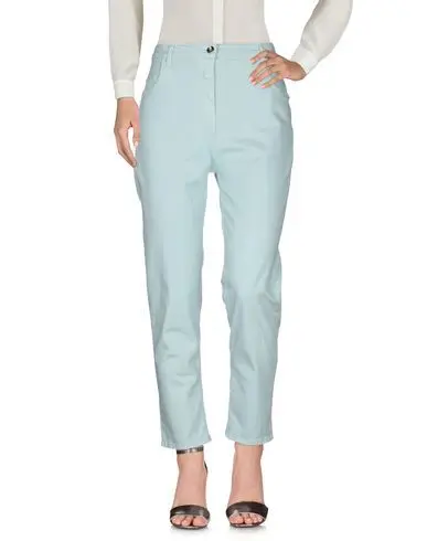 Patrizia Pepe Cotton Twill Pants With Leather Trims