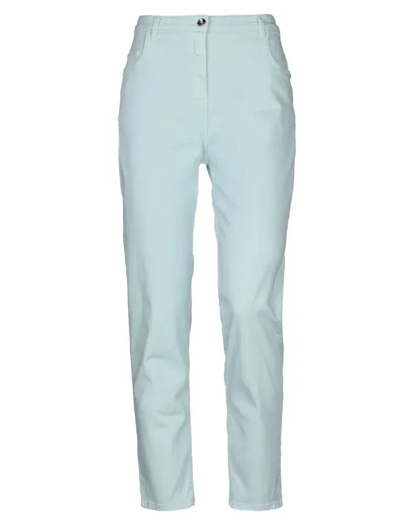 Patrizia Pepe Cotton Twill Pants With Leather Trims