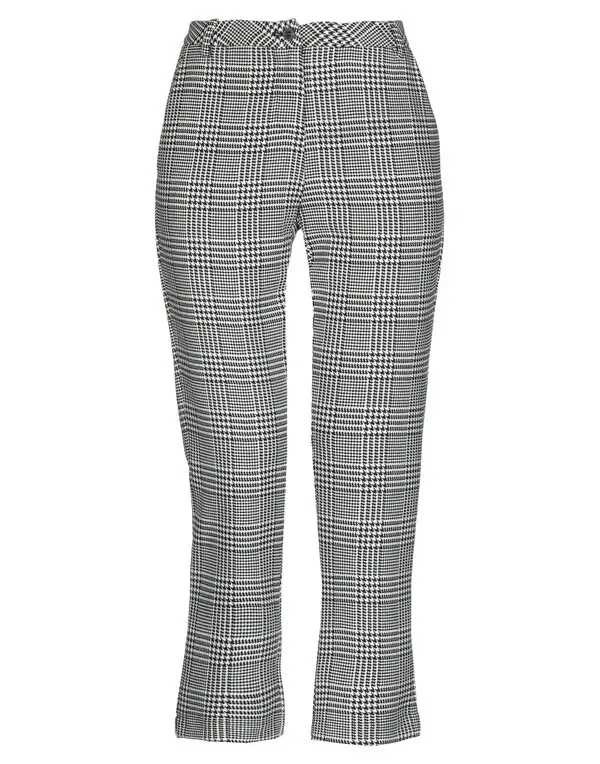 NO SECRETS Tapered Glen Plaid Pants - White