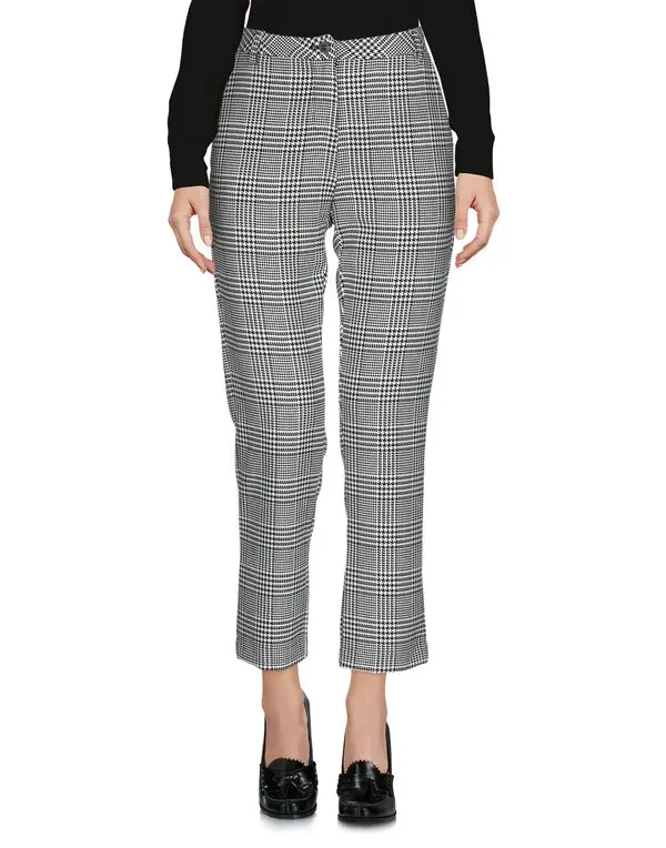 NO SECRETS Tapered Glen Plaid Pants - White