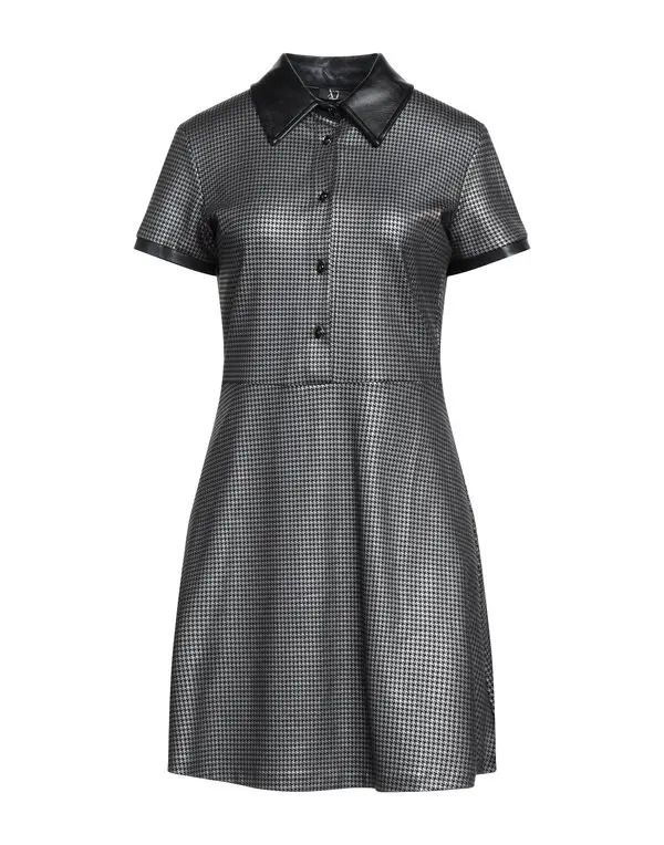XT STUDIO Mini Houndstooth Print Shirt Dress