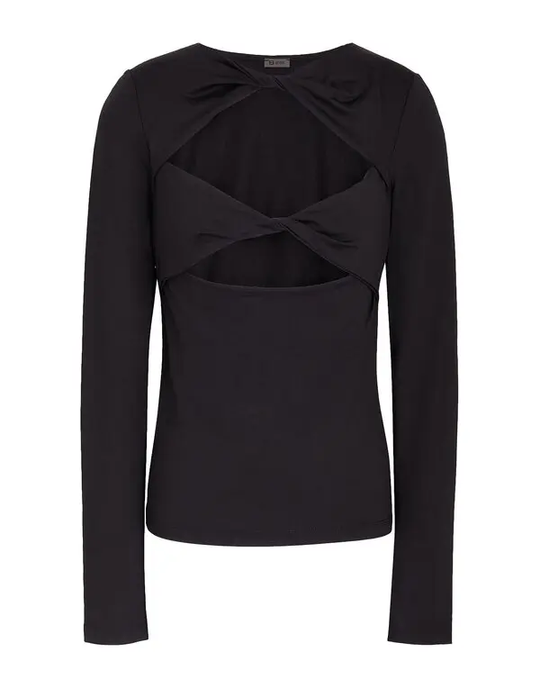 8 BY YOOX Long Sleeve Cut-out Knot Top