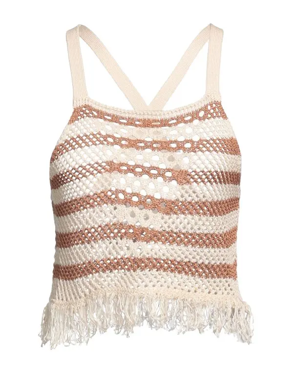 VICOLO Knitted Crop Top - Ivory