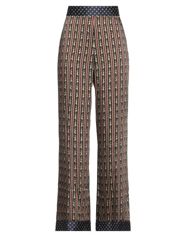 Sandro Floral Striped Satin Pants