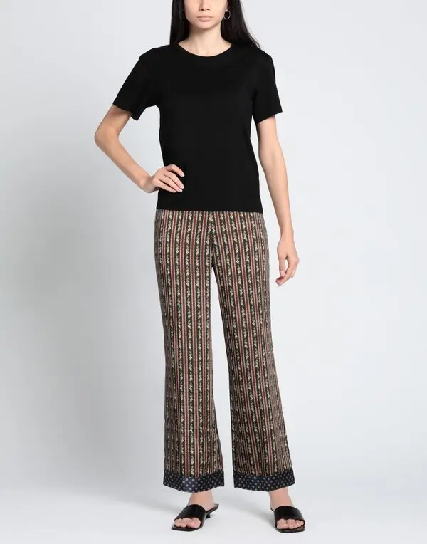 Sandro Floral Striped Satin Pants