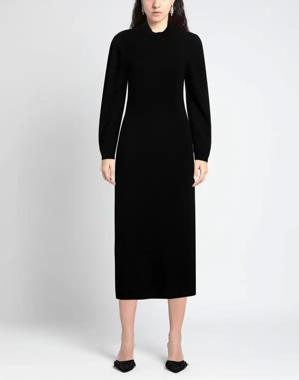 Ba&sh Midi Wool Blend Trapeze Dress - Black