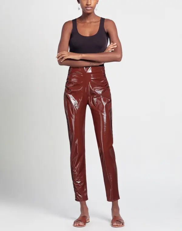 ANIYE BY Coated High-waisted Pants - Brown