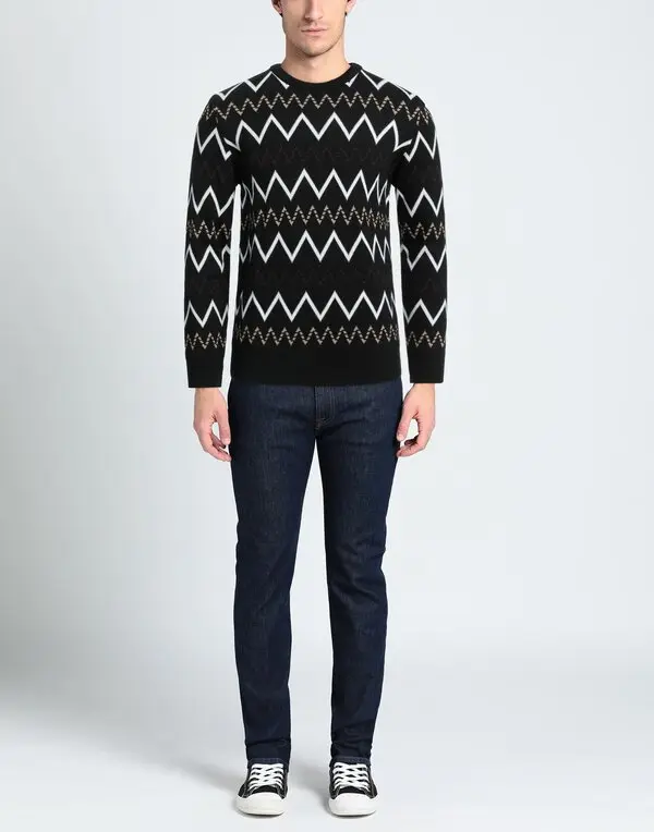 STILOSOPHY Knitted Striped Sweater - Black