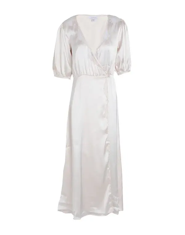 Topshop Wrap Midi Dress In White - 14% Off | Editorialist