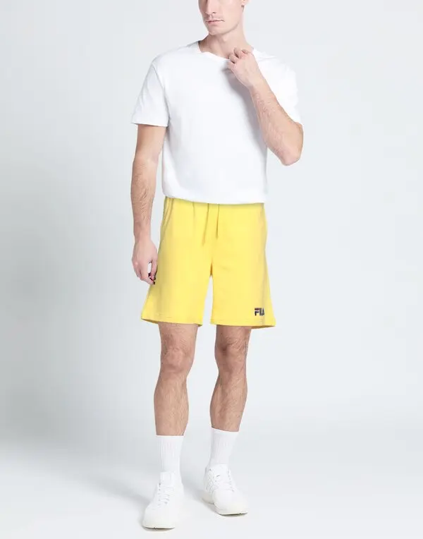FILA Light Cotton Blend Bermuda Shorts - Yellow