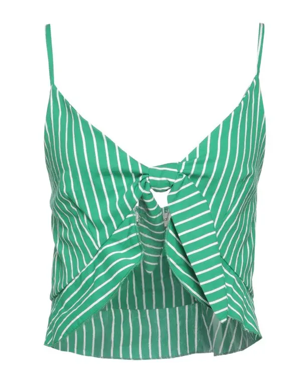 PEPEROSA Woven Striped Sleeveless Top