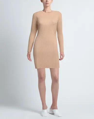 VICOLO Knitted Bodycon Mini Dress - Beige