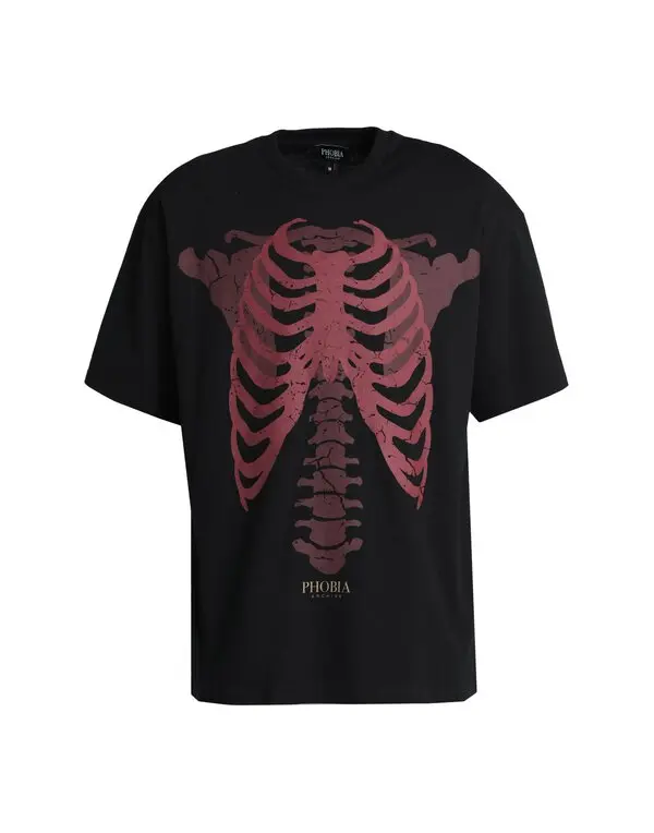 PHOBIA ARCHIVE T-shirt With Red Skeleton T-shirt Size Cotton