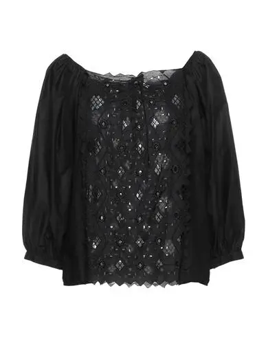 MANILA GRACE Woven Top - Black