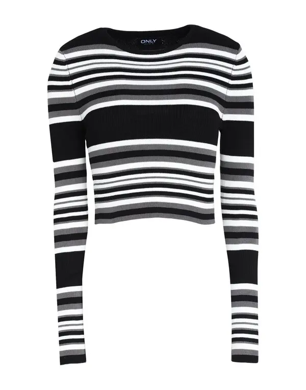 Only Striped Crew Neck Long Sleeve Sweater