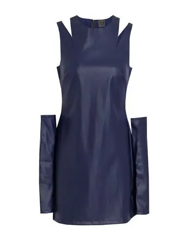 8 BY YOOX Cut-out Faux Leather Mini Dress With Gloves - Navy