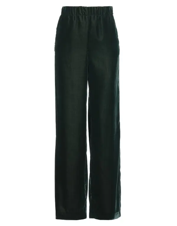 CARACTÈRE Velvet Wide Leg Pants - Dark Green