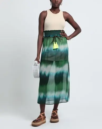 PEPITA Flared Maxi Skirt - Green