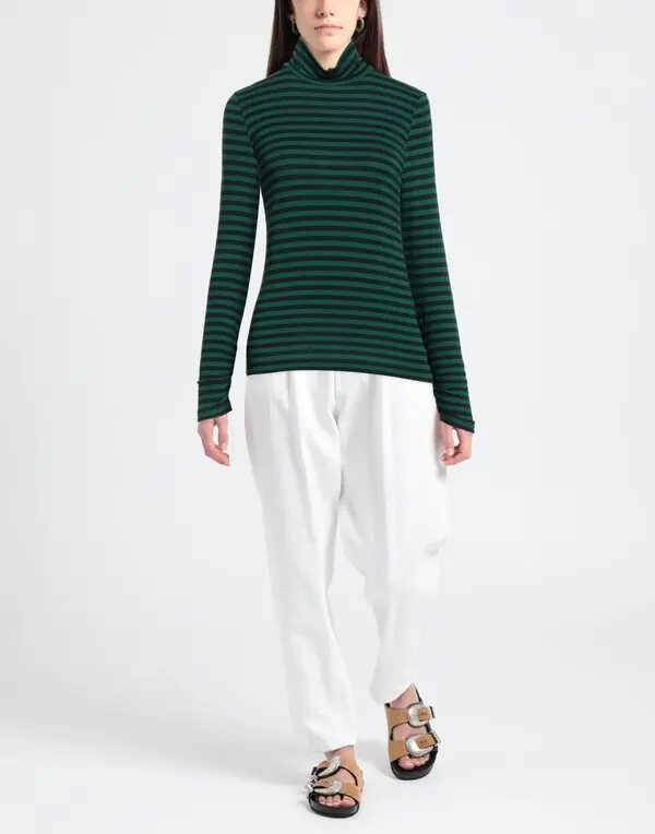 CARACTÈRE Striped Turtleneck T-shirt - Green