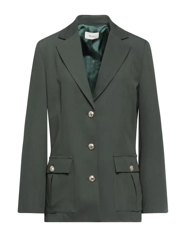 VICOLO Single-breasted Blazer - Green