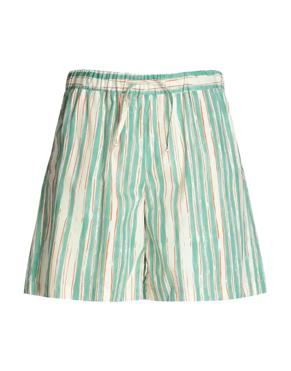 8 BY YOOX Cotton Wide Leg Striped Shorts