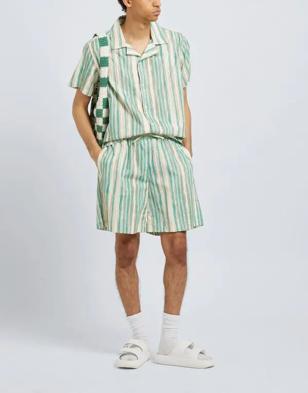 8 BY YOOX Cotton Wide Leg Striped Shorts