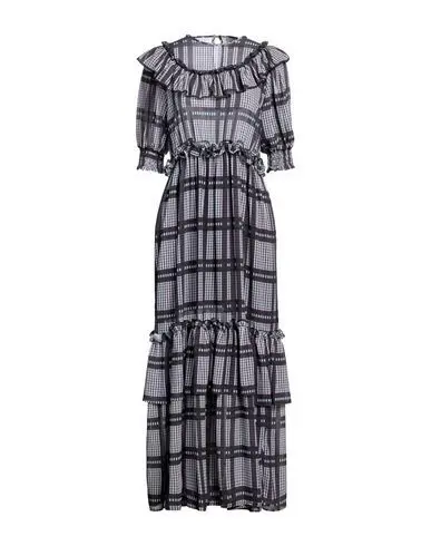 5RUE Tartan Pattern Maxi Dress - Grey