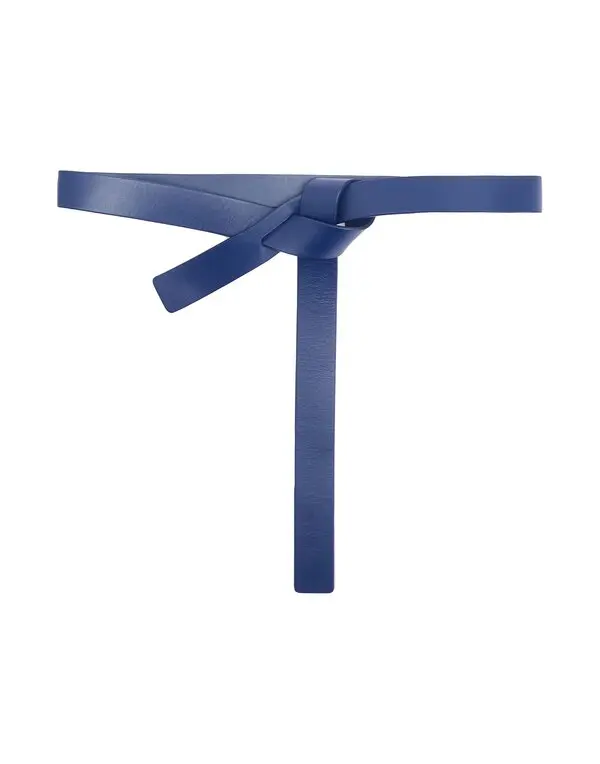 8 By Yoox Leather Knot Waist Belt Belt Calfskin In Blue - 38  display picture 3