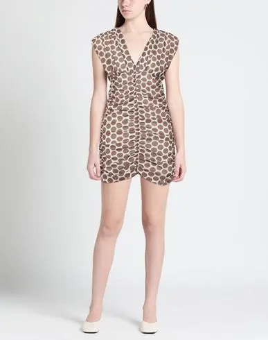 MOODY Polka Dot Mini Bodycon Dress - Beige