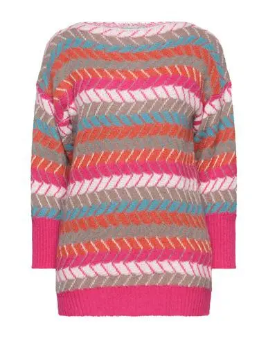 CROCHÈ Multicolor Patterned Sweater - White