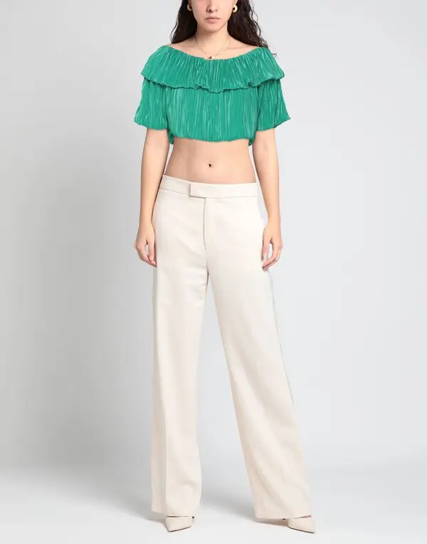 VANESSA SCOTT Ruched Woven Top - Green