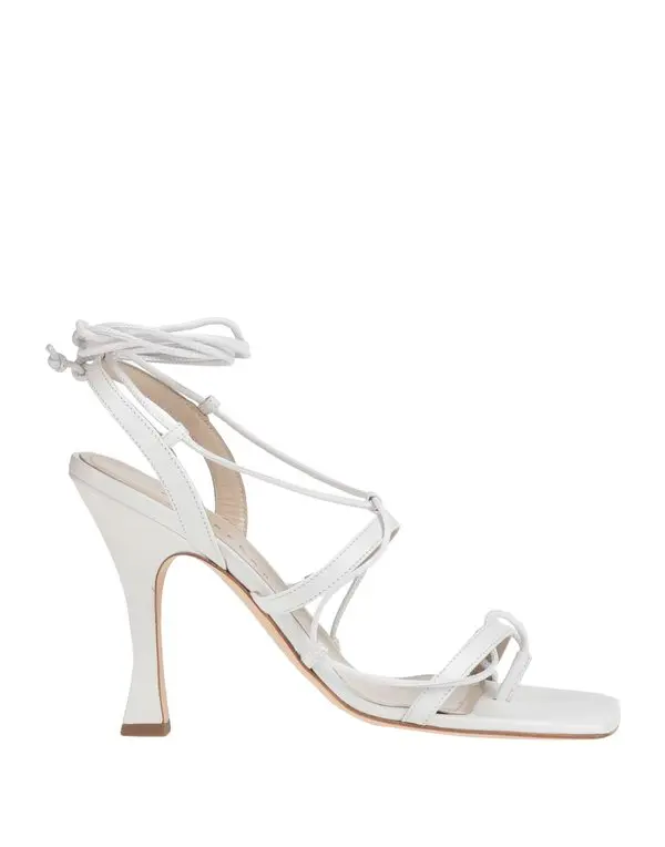 Mia Becar Leather Thong Sandals - White